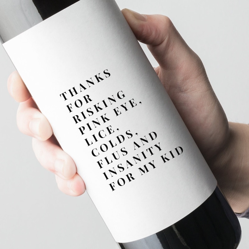 Teacher Wine Label - Etsy