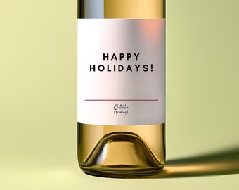 Holiday Wine Labels Christmas Wine Label Thanksgiving Wine - Etsy