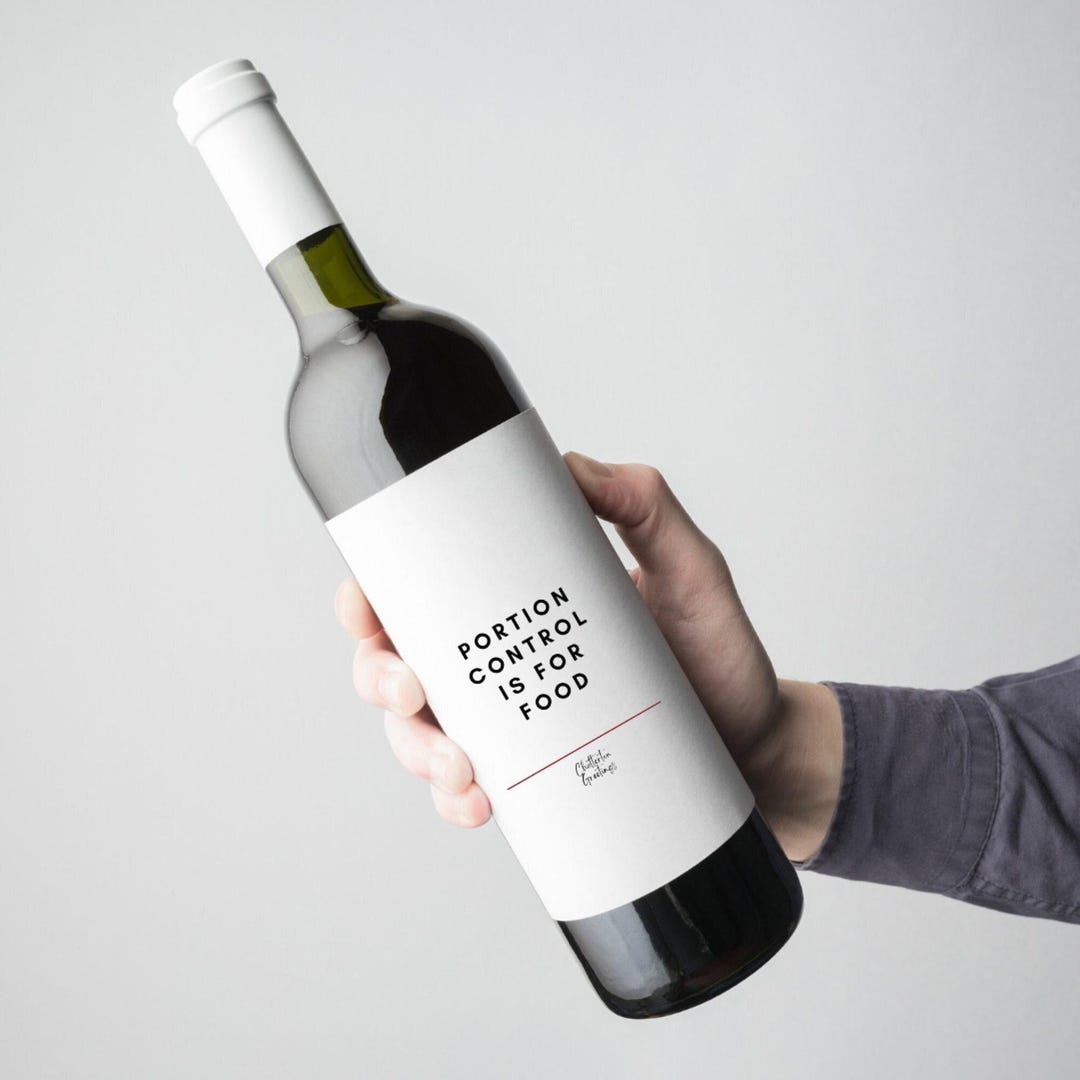 Funny Wine Label Sticker: Portion Control Birthday Gift - Etsy