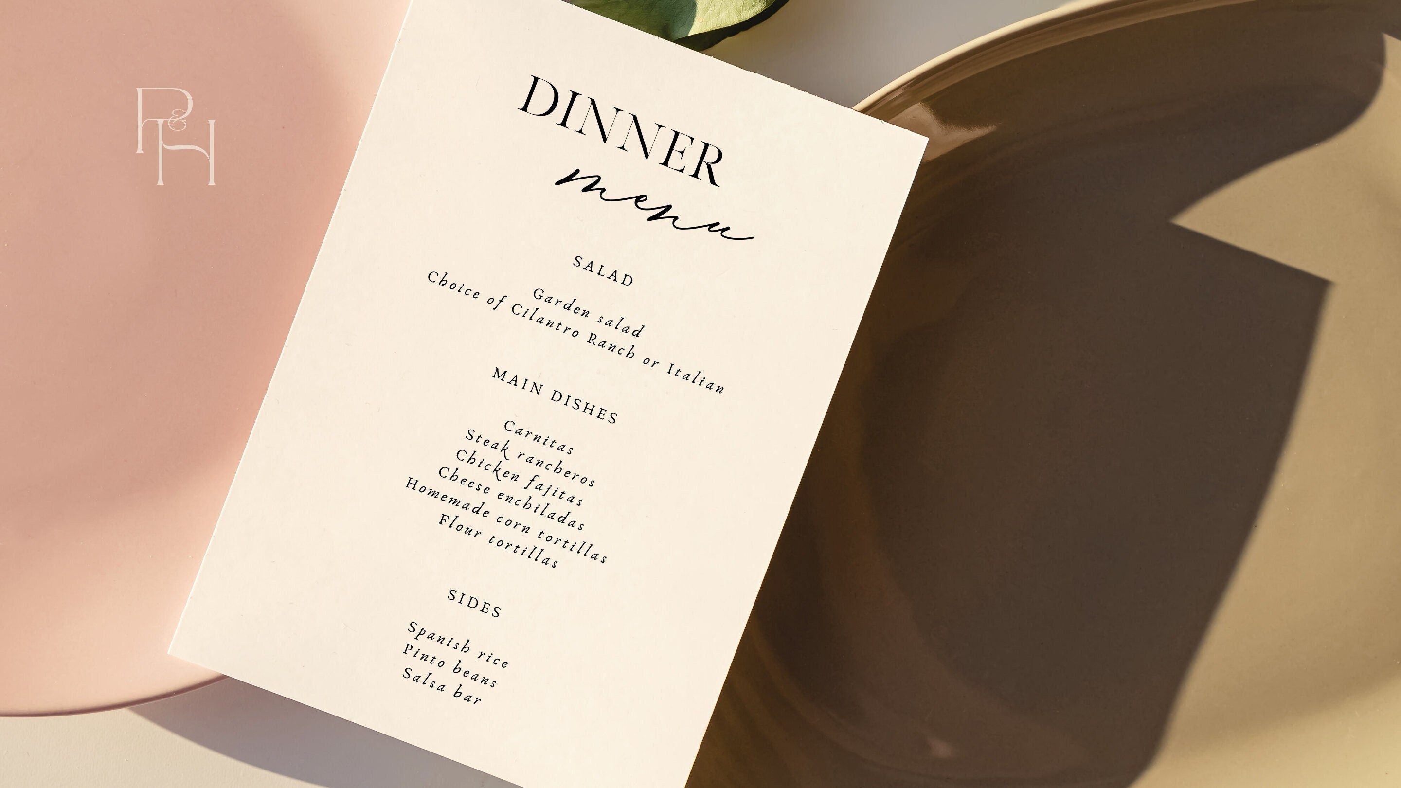 Simple Classic Wedding Menu, INSTANT Download, Printable Design, 5x7 ...