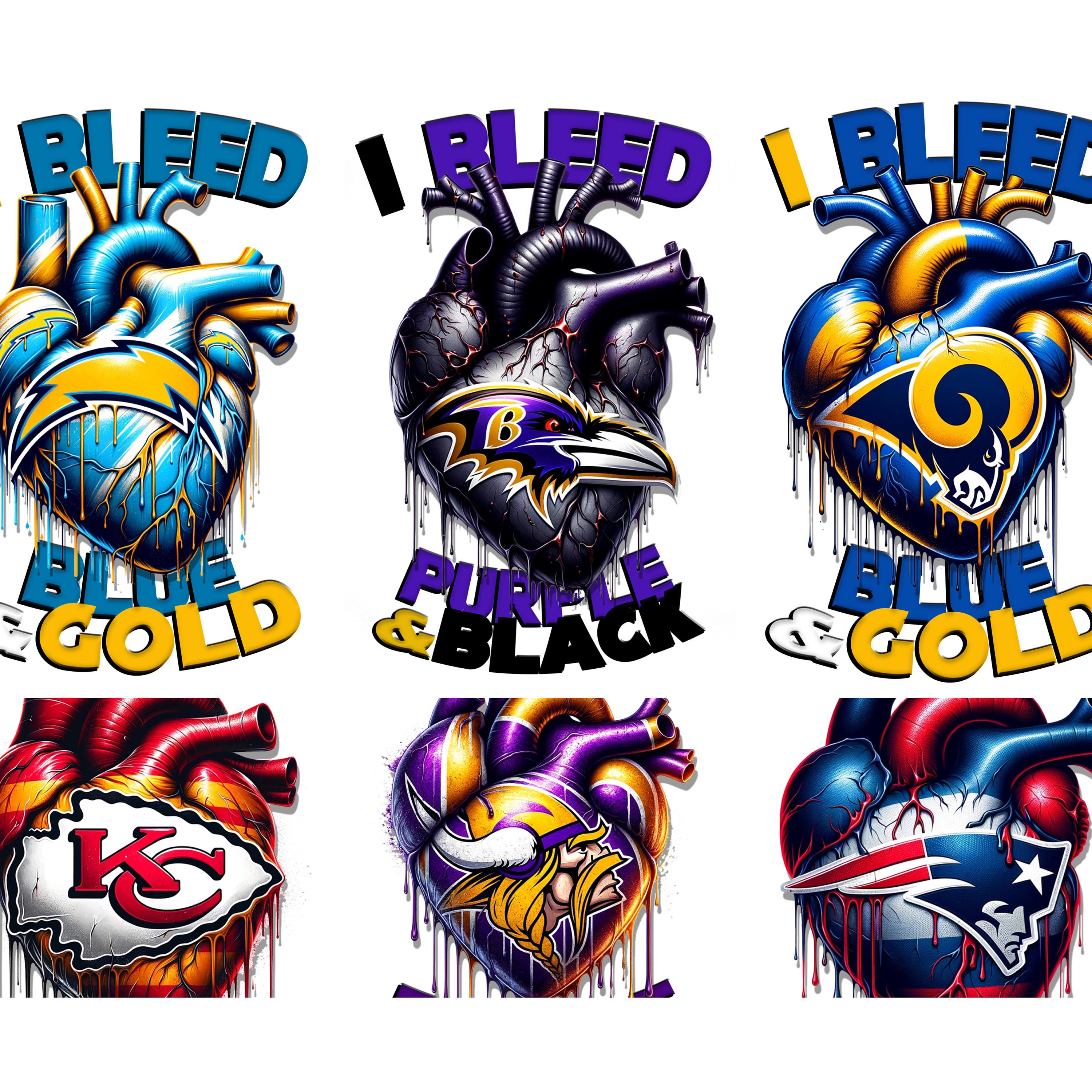 I Bleed football Edition ALL 32 Teams20oz Tumbler - Etsy