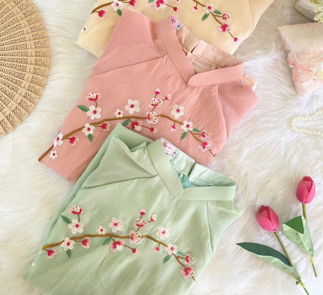 Pastel Colors Floral Ao Dai Set for Girl - Etsy