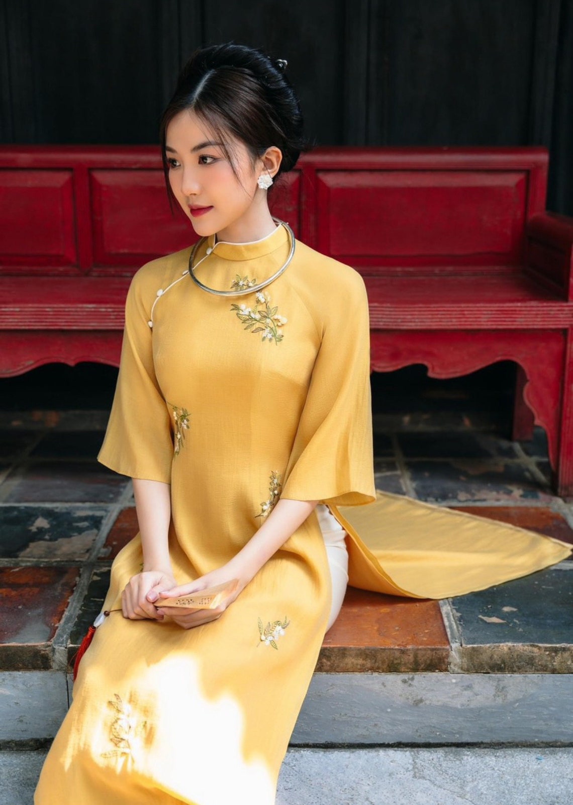 Modern Yellow Ao Dai Set - Etsy