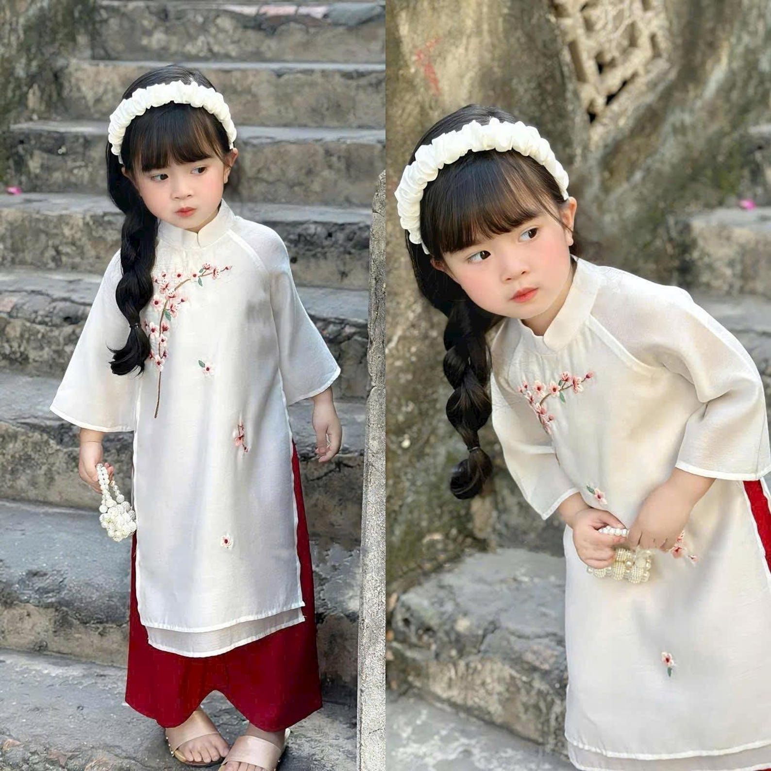 Pastel Colors Floral Ao Dai Set for Girl - Etsy