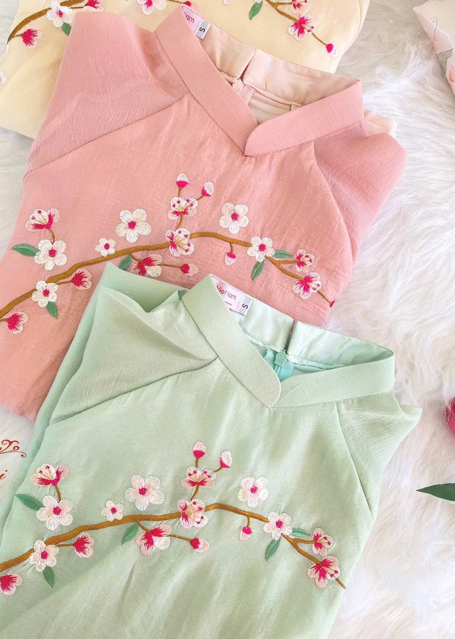 Pastel Colors Floral Ao Dai Set for Girl - Etsy