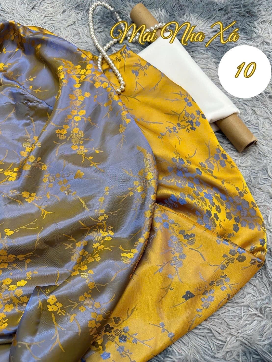 Gold Cherry Blossom Ao Dai Set - Etsy