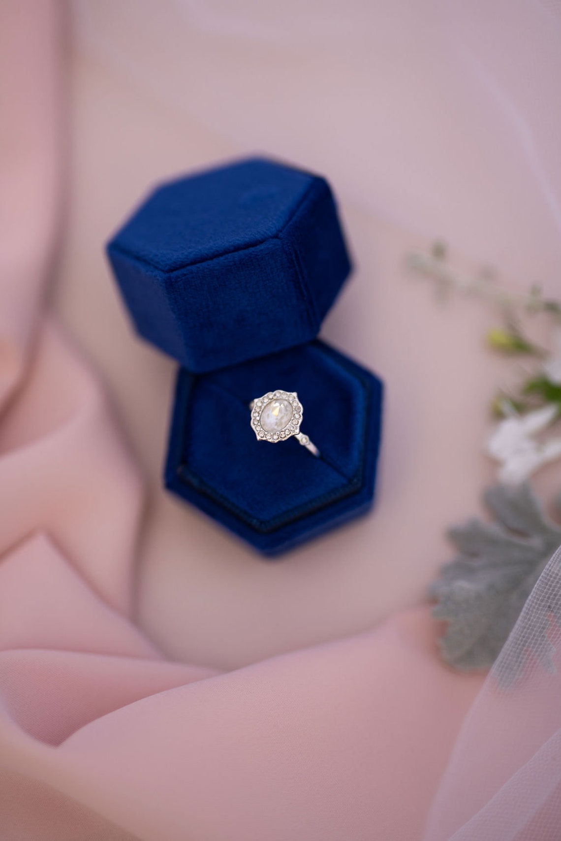 Velvet Ring Box Deep Blue Wedding Ring Box Jewellery Box - Etsy