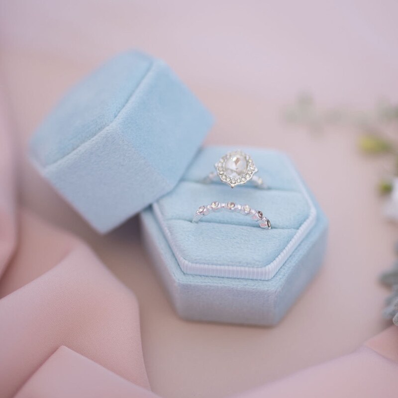 Blue Wedding Ring - Etsy