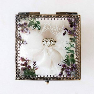 Glass Ring Box Square Wedding Ring Box Square Jewellery Box - Etsy