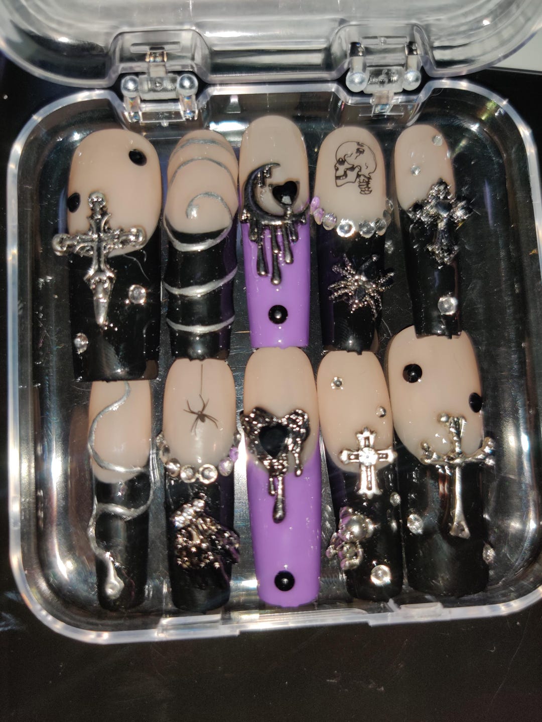 Gothic Long Coffin Nails XXL - Etsy