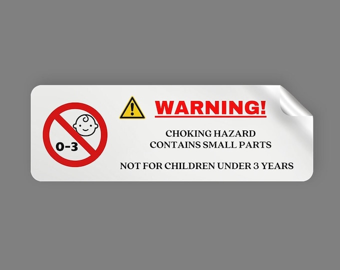 Toy Warning Labels Not Suitable for Children Under Three Years Stickers ...