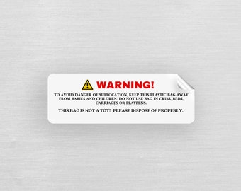 Toy Warning Labels Not Suitable for Children Under Three Years Stickers ...