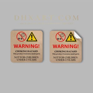 Biodegradable Kraft Brown Small Parts Warning Stickers | Warning Labels ...