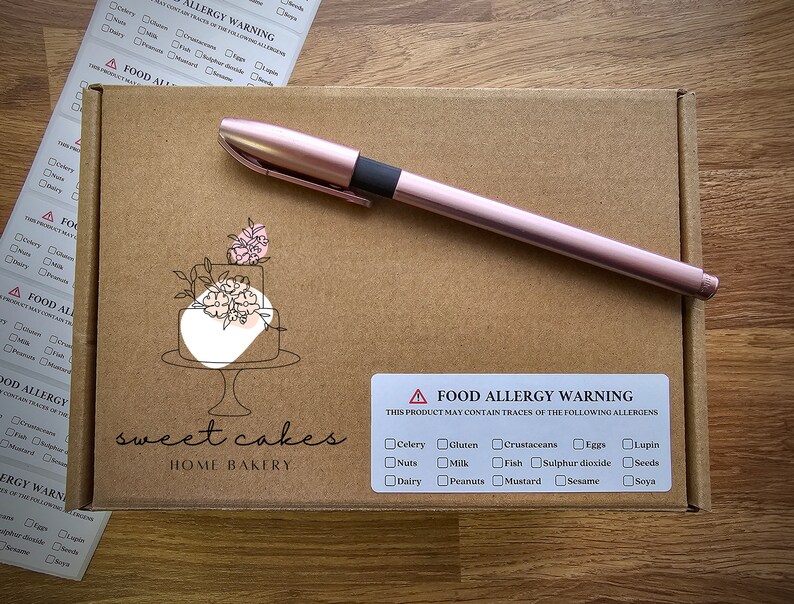 Allergy Information Stickers - Cake Box Allergen Information Labels ...