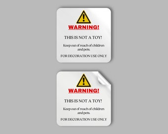 Toy Warning Labels Not Suitable for Children Under Three Years Stickers ...
