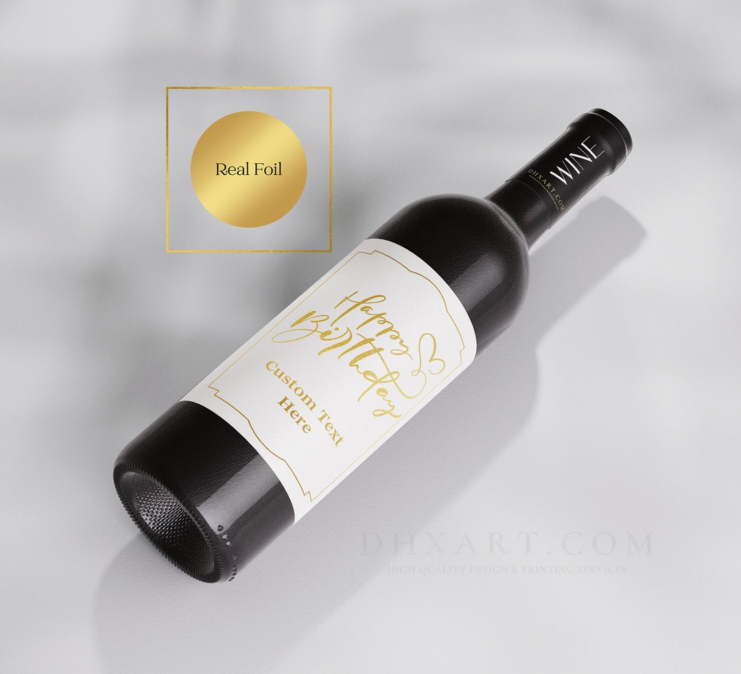 Personalised Wine Label, Any Text Any Occasion, Birthday, Thank You ...