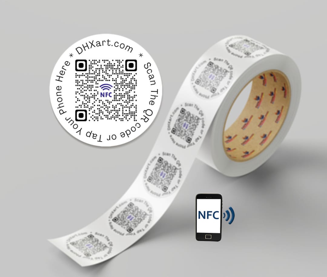 NFC Round QR Code Labels, Custom Qr Stickers With Smart Nfc Chip, Qr ...