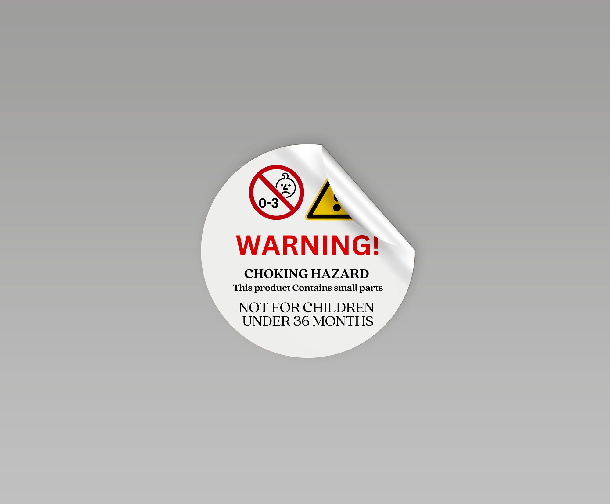 Choking Hazard Sticker Not for Children Under 3, Business Warning Label ...