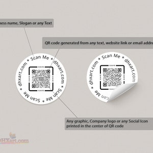 Round QR Code Labels, Custom QR Sticker, Smart Qr Sticker, Qr Inventory ...