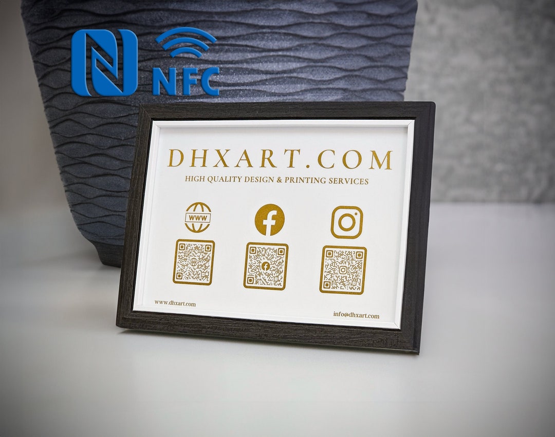 QR Code Business Sign Plaque With NFC Chip for Marketing Beautician ...