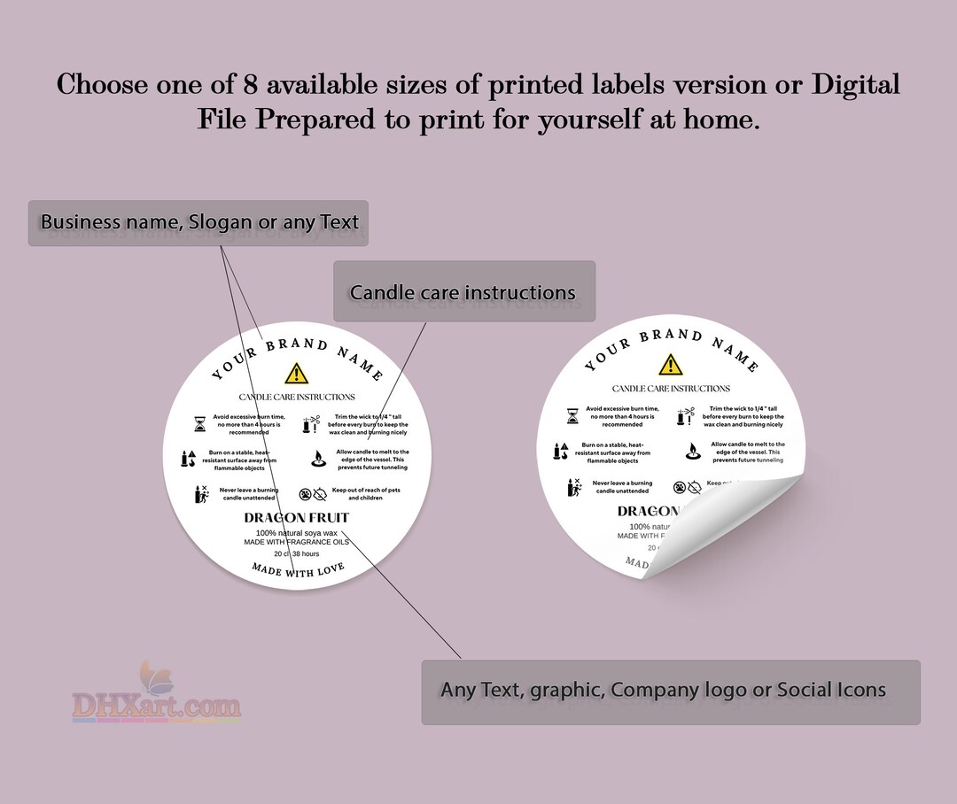 Candle Warning Label Disclaimer Labels for Candles Warning Stickers ...