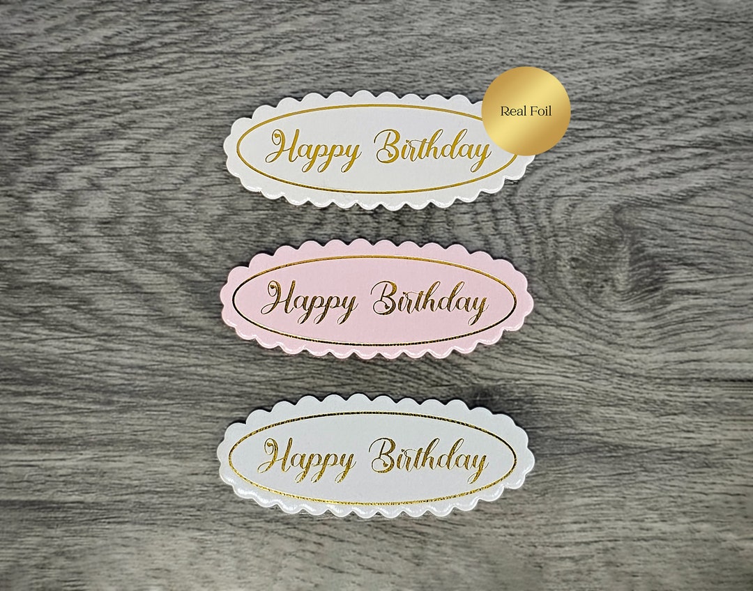 Gold Foil Happy Birthday Sticker, Die Cut Birthday Gift Stickers ...