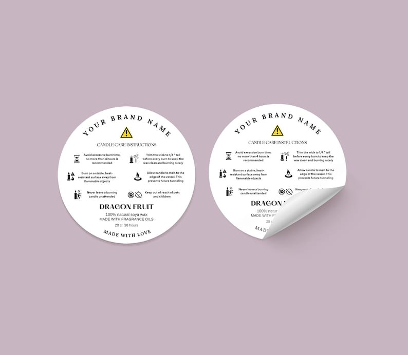 Candle Warning Label Disclaimer Labels for Candles Warning - Etsy
