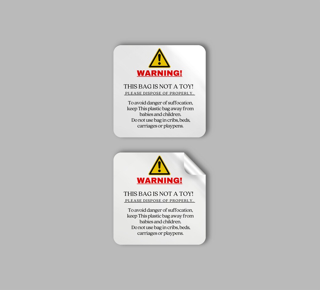 Suffocation Warning Labels Warning Labels Square Business Stickers ...
