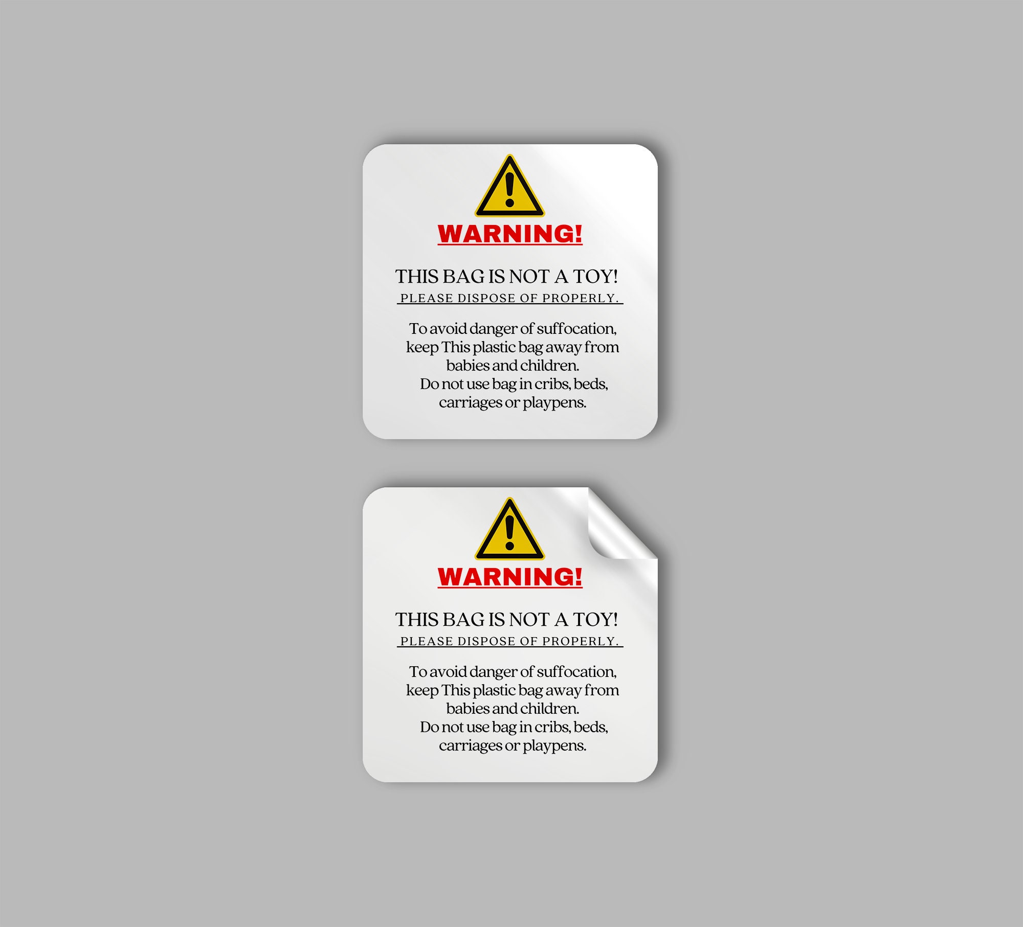 Suffocation Warning Labels Warning Labels Square Business - Etsy