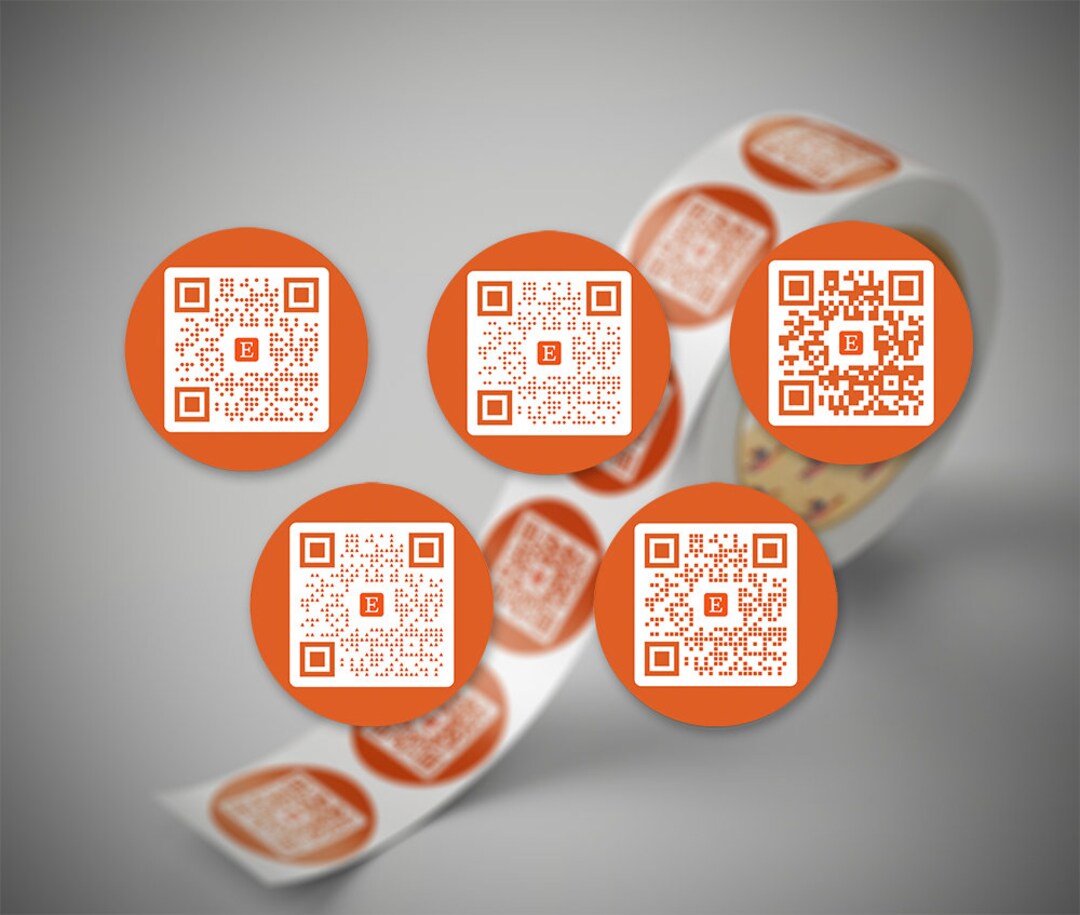 Round Custom QR Code Labels, QR Sticker, Smart Qr Sticker, Qr Inventory, QR Code Labels ...