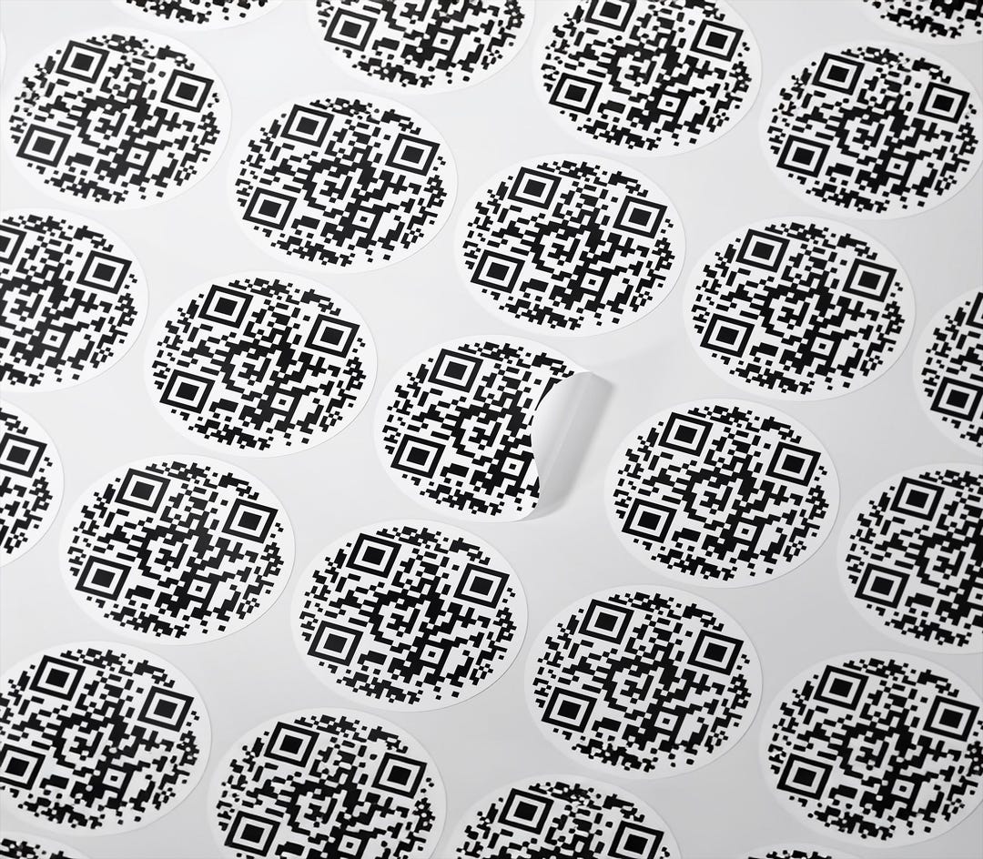 Round QR Code Labels, Custom QR Sticker, Smart Qr Inventory Stickers ...