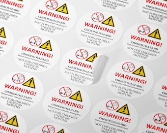 Small Parts Warning Stickers Not Suitable for Children Under Three ...