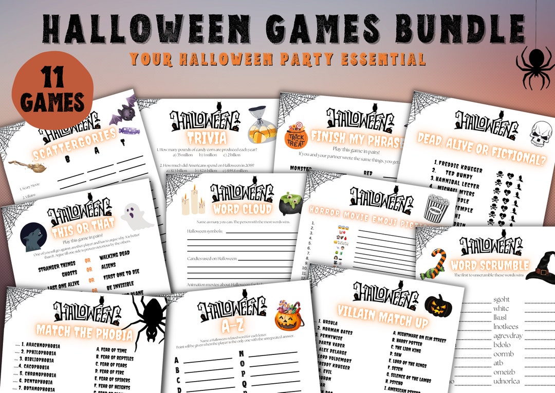 11 Halloween Games Bundle, Halloween Party Games, Halloween Games ...