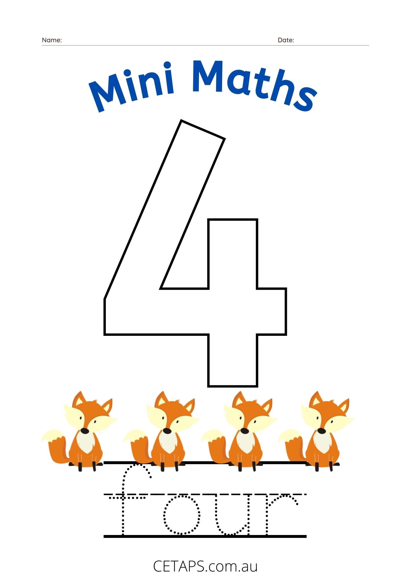 Mini Maths Set of 10 Colouring Pages, Numeracy/literacy for Early ...