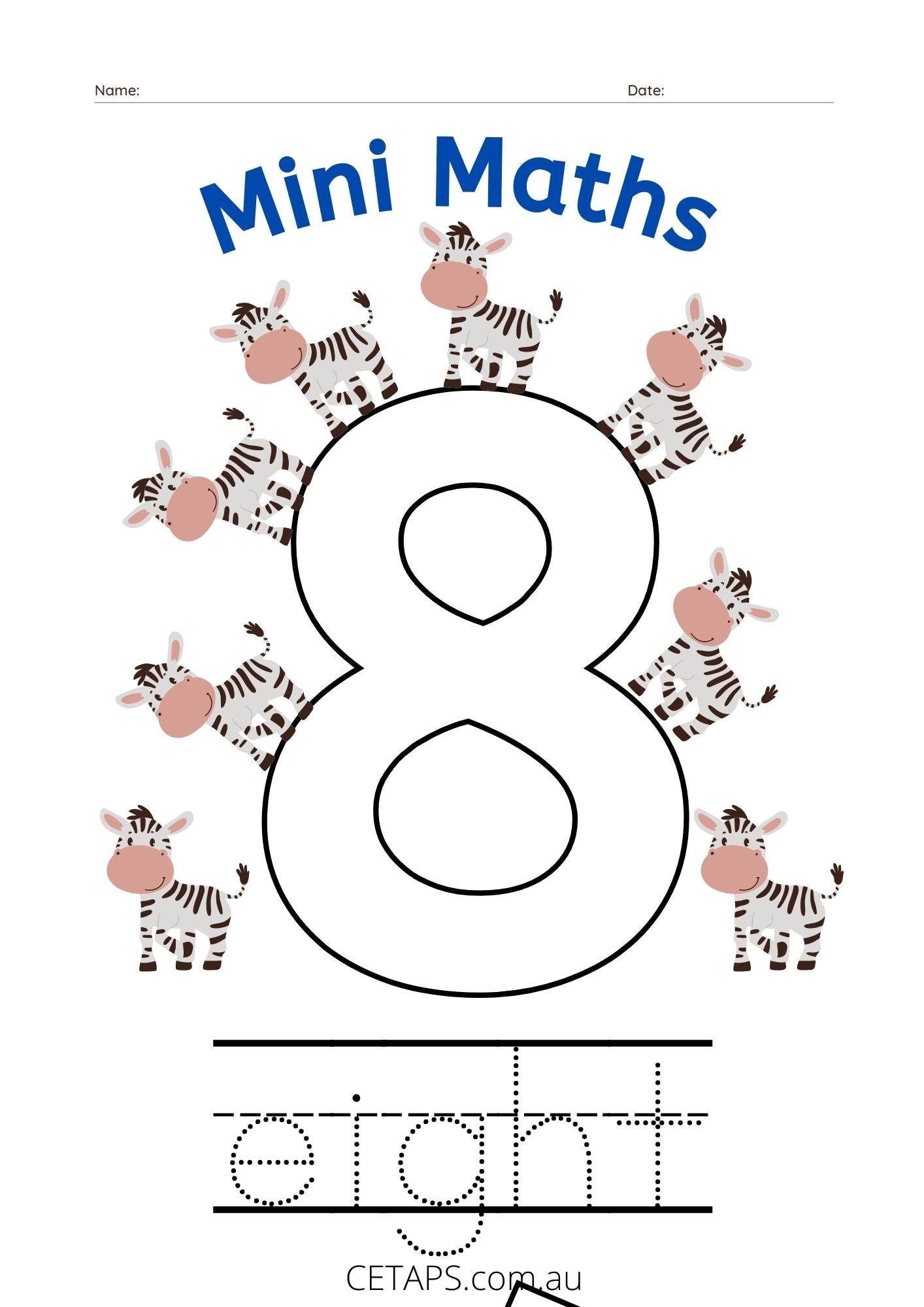 Mini Maths Set of 10 Colouring Pages Numeracy/literacy for - Etsy