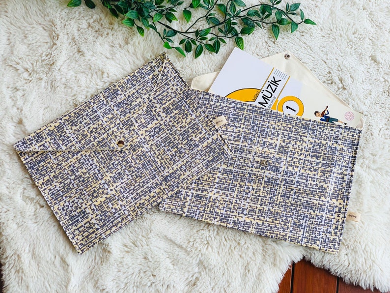 Fabric File Holder, A4 Size Document Bag, Laptop Case, Cotton File ...