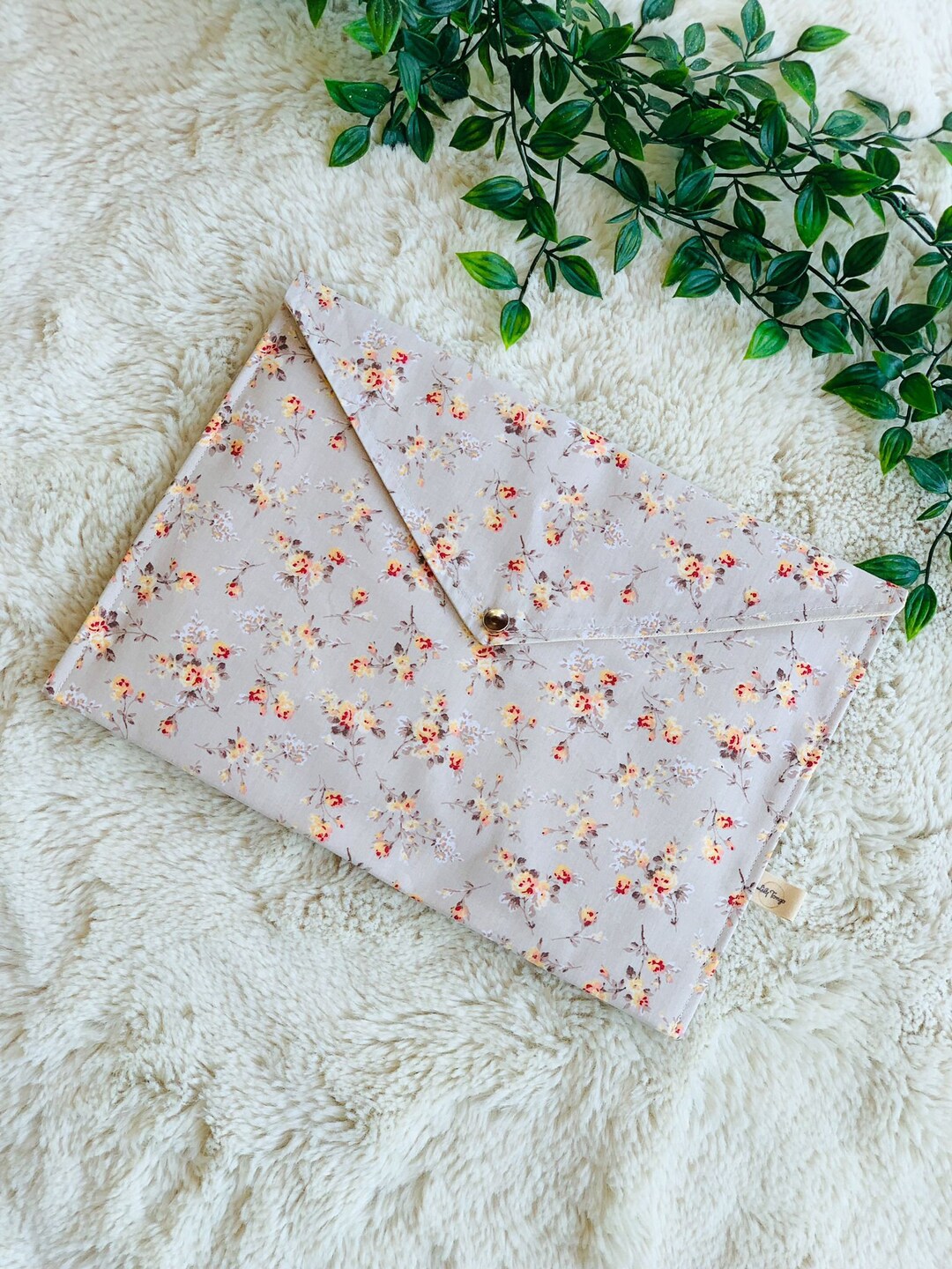 Floral Cotton A4 File Holder: Handmade Document Organizer, Laptop Case ...