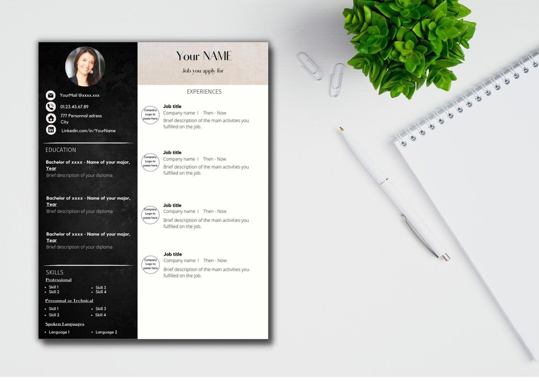 Resume & Cover Letter Templates With Photo to Edit - Resume and Cover ...