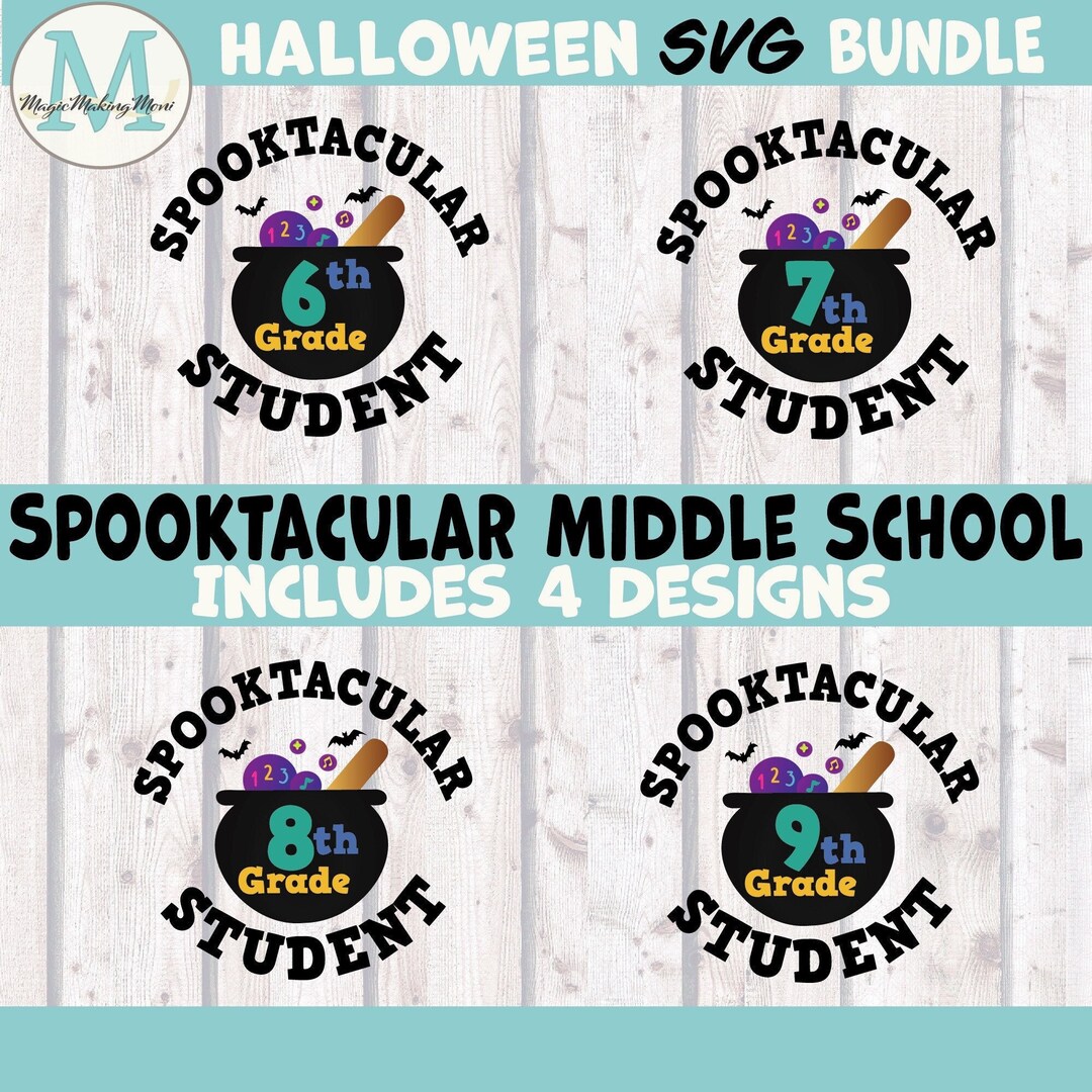 Halloween Student SVG Bundle: Middle School Grades (digital Download ...