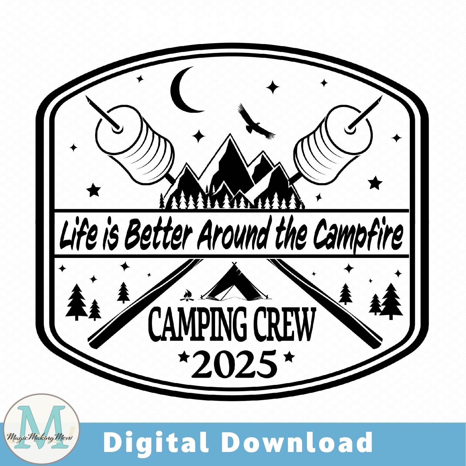 Campfire SVG: Family Camping Crew PNG, Matching Shirts (digital ...