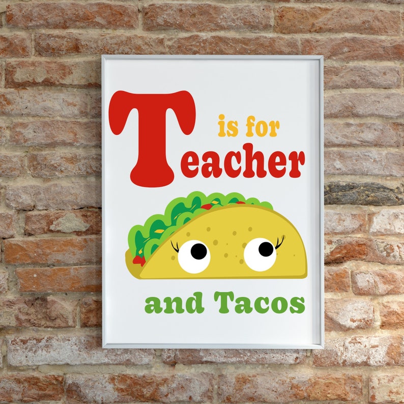 T is for Teacher Svg Teacher Appreciation Gift Taco Lover Svg Funny ...