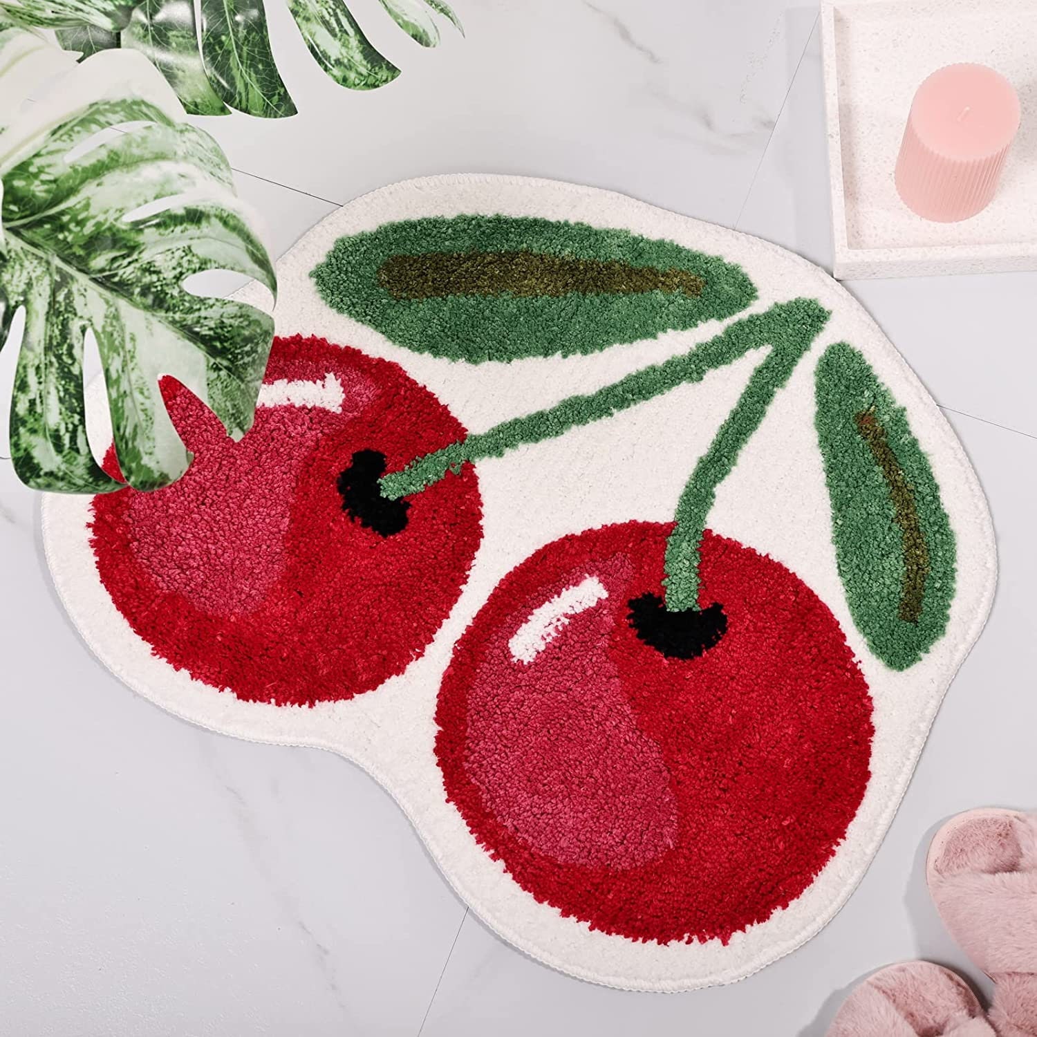 Cute Cherry Rug 24in X 20in Washable Kitchen Mat Living - Etsy