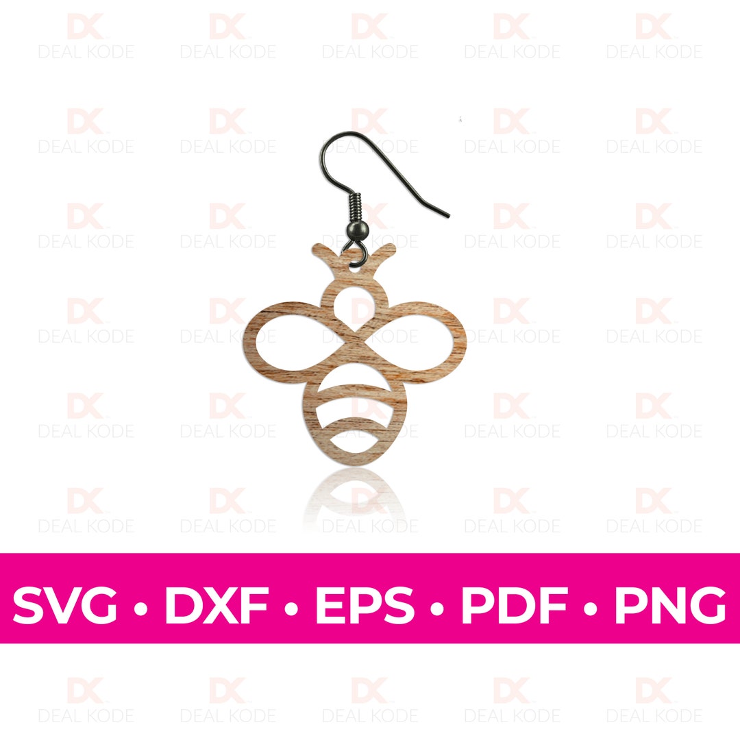 Bee Earring SVG, Laser Cut File, Moms Gift, Minimalist Wood Earrings ...