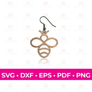 Bee Earring SVG, Laser Cut File, Moms Gift, Minimalist Wood Earrings ...