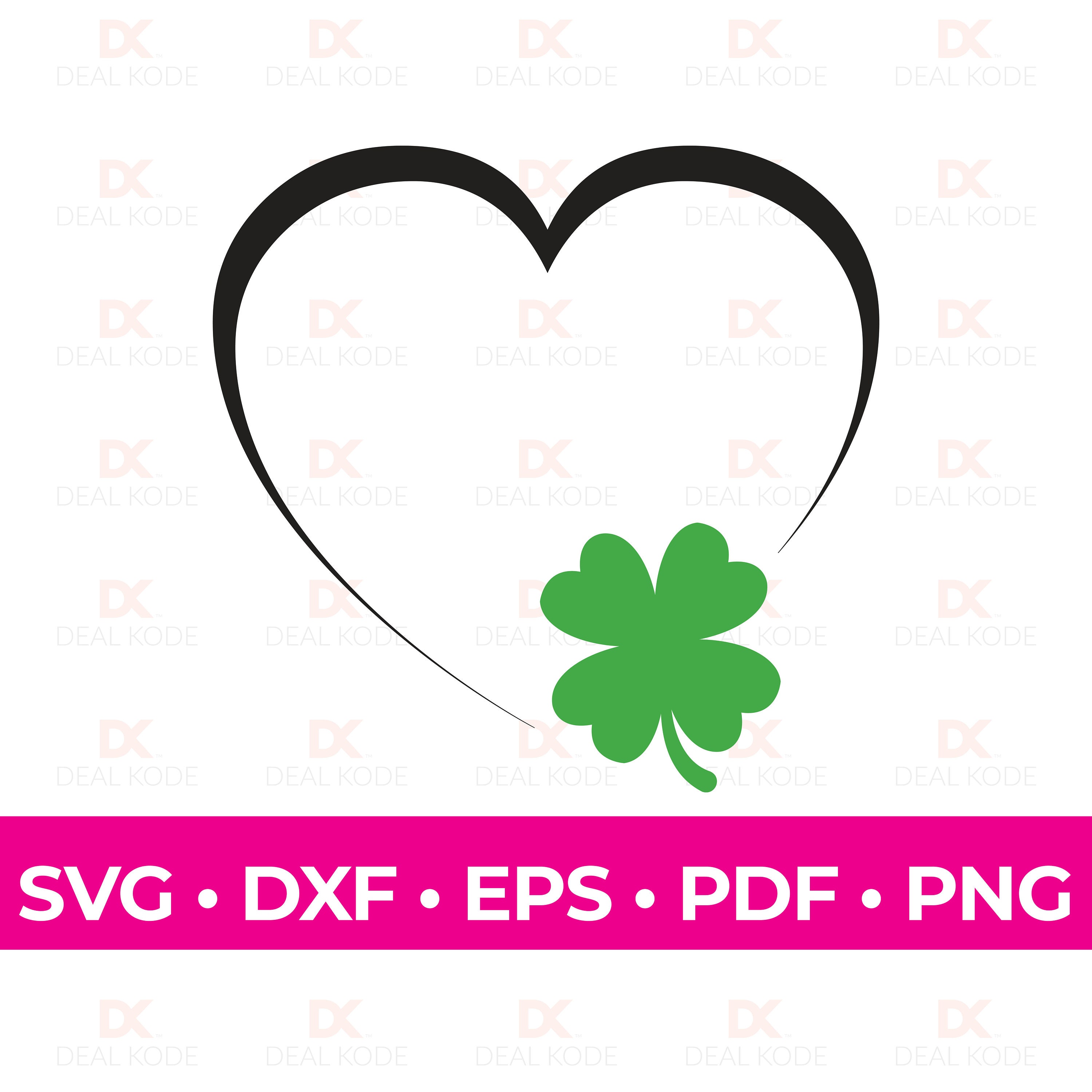 Heart Shamrock SVG, St Patricks Day SVG, Four Leaf Clover SVG, Irish ...