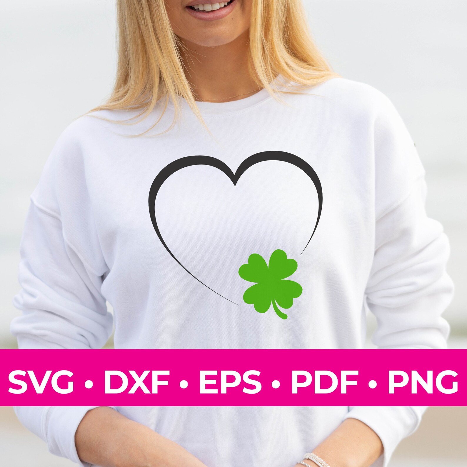 Heart Shamrock SVG, St Patricks Day SVG, Four Leaf Clover SVG, Irish ...