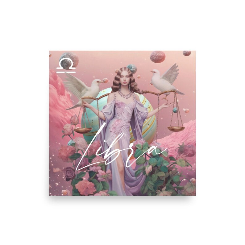 Libra Zodiac Goddess Wall Art: Inspiring Office Decor Poster With ...