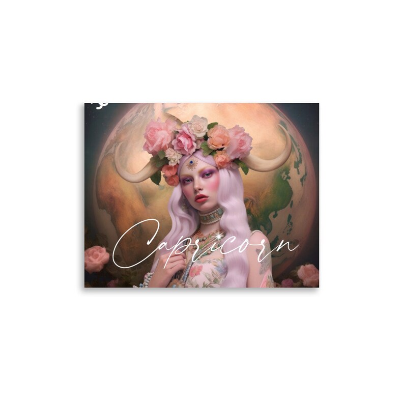 Capricorn Zodiac Goddess Wall Art Office Art Poster Spiritual - Etsy