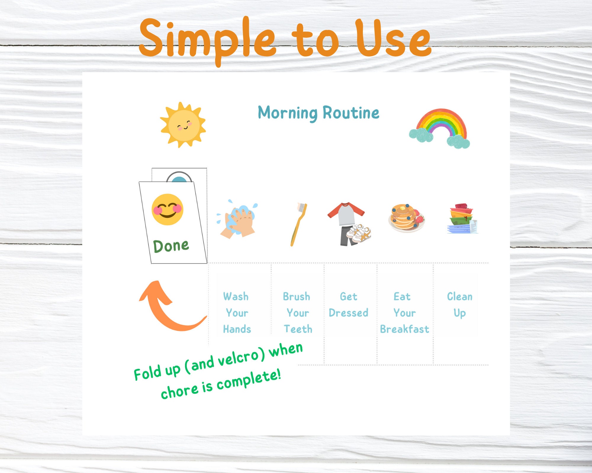 Kid's Daily Routine Chore Chart, Printable Visual Routine, Kids Daily ...