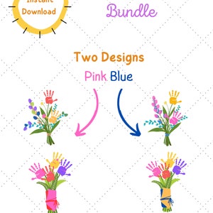 Flower Handprint Craft, Printable, Art | Mom, Grandma Handprint, Gift ...